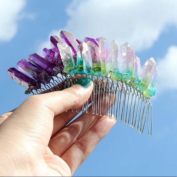 Pineapple.Palmbeach | Accessories | Chakra Crystal Hair Comb | Poshmark